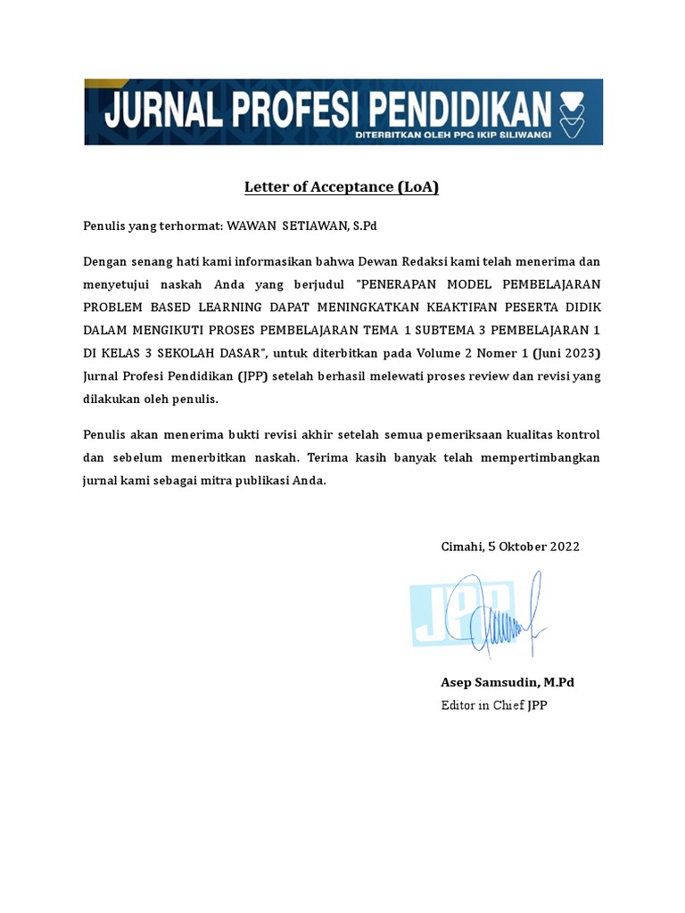 Loa JPP Wawan Setiawan, S.PD | PDF