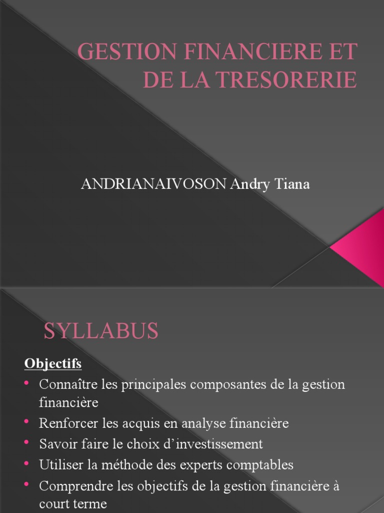 Gestion Financière Et de La Trésorerie | PDF