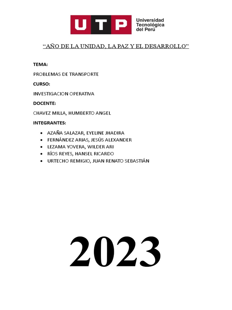 Problemas De Transporte Pdf
