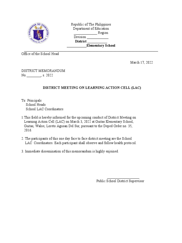 Communication Letter To Teachers | PDF