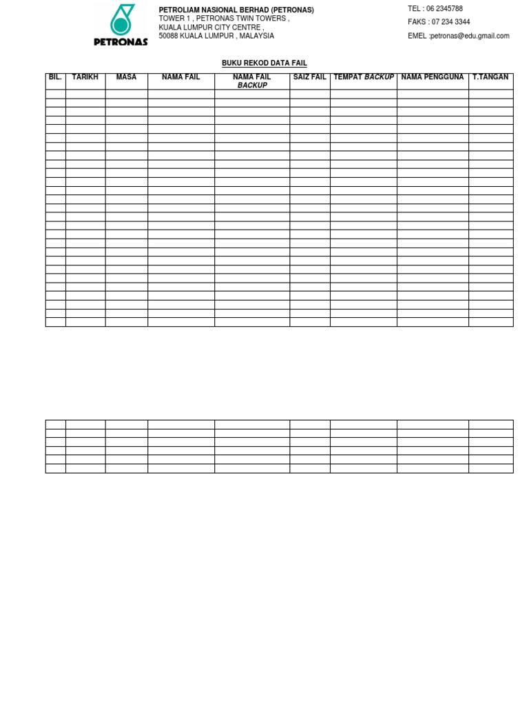 BUKU REKOD DATA FAIL | PDF