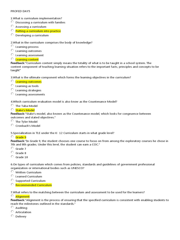 Profed Day5 | PDF | Curriculum | Teachers