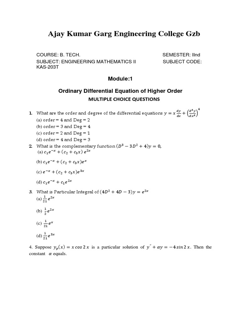 MODULE-1 MCQ For Students | PDF | Rates | Subtraction