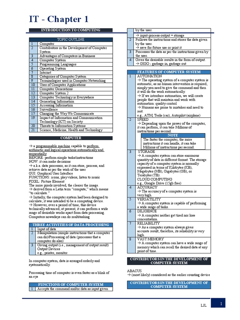 IT - Chapter 1 | PDF