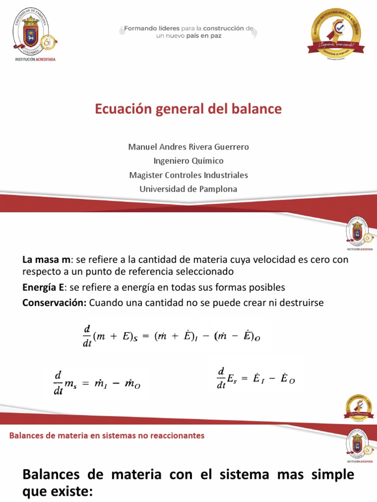 Ecuacion General Del Balance | PDF
