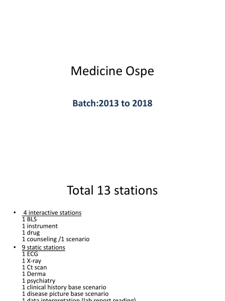 Medicine Ospe Final Slides | PDF | Electrocardiography | Edema