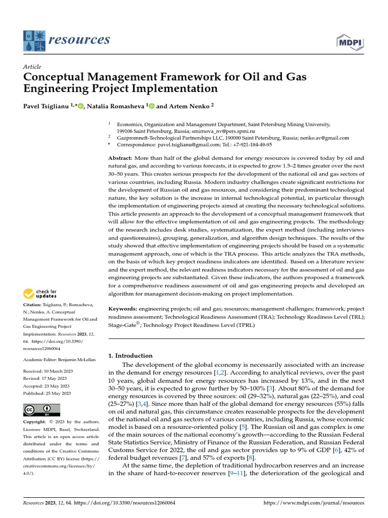 Conceptual Management Framework For Oil and Gas | PDF