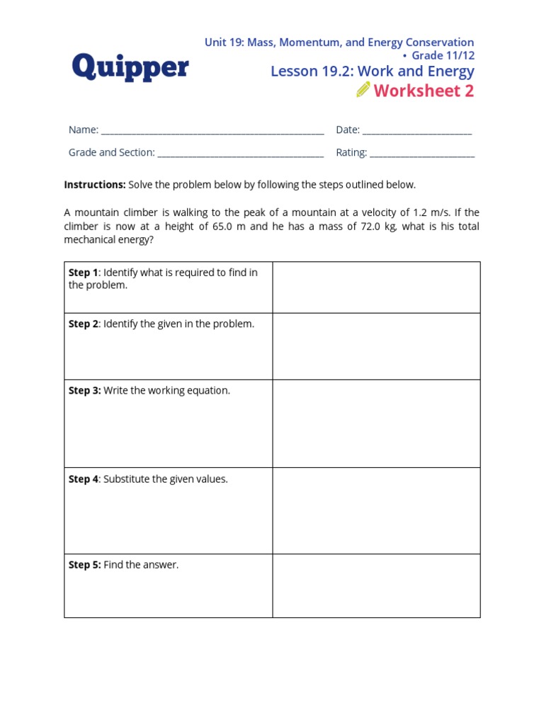 Physical Science SHS 19.2 Worksheet 2 | PDF