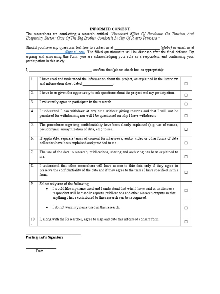 TOURISM Survey Questionnaire | PDF