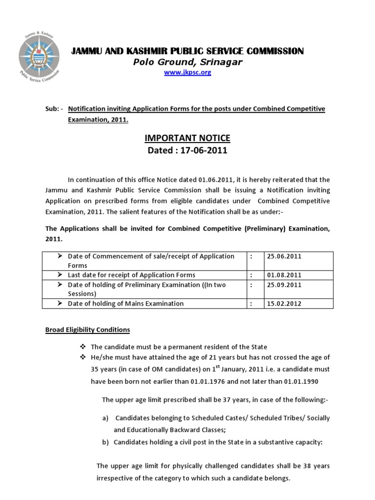 KAS Notification 2011 | PDF | Independent India | Government Of India