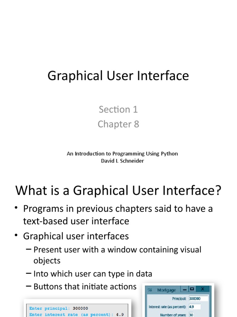 8 Graphycal User Interface | PDF