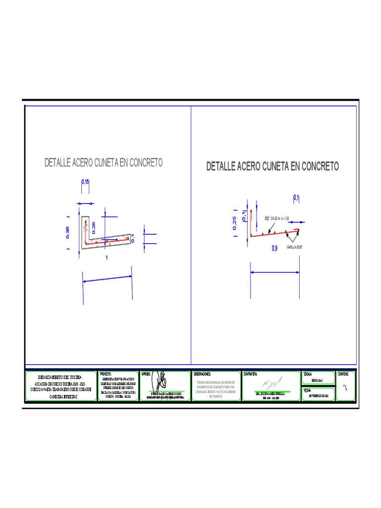 Plano Detalle Cuneta | PDF