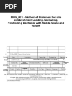 Method Statement For The Loading, Unloading and Shifting of Material | PDF | Crane (Machine ...