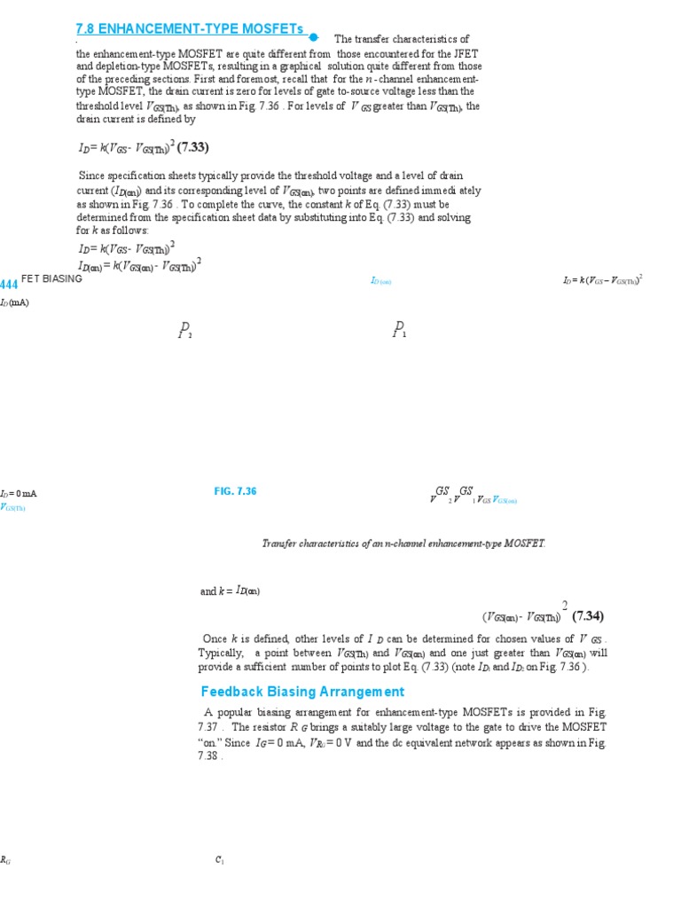 E Mosfet Feedback Biasing | PDF