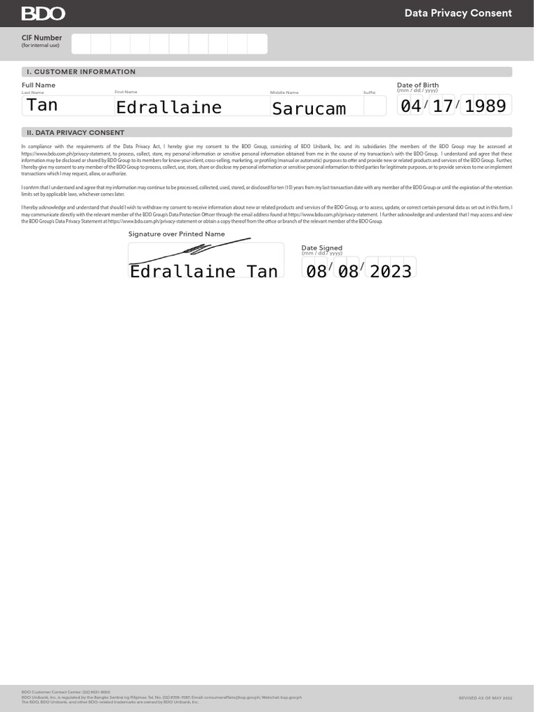 Data Privacy Consent | PDF | Information Privacy | Information Science