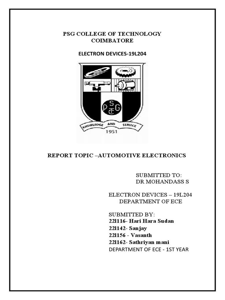 Automotive Electronics Report | PDF | Internal Combustion Engine | Throttle