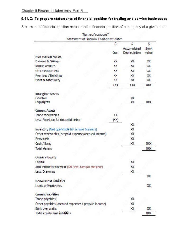 Chapter 9 Financial Statements Part B 9 1 Pdf