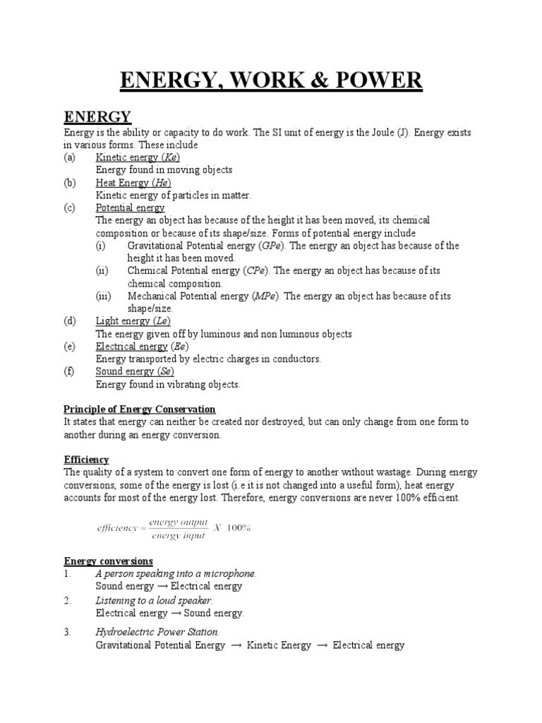 GP5 Energy, Work & Power | Download Free PDF | Energy Development ...