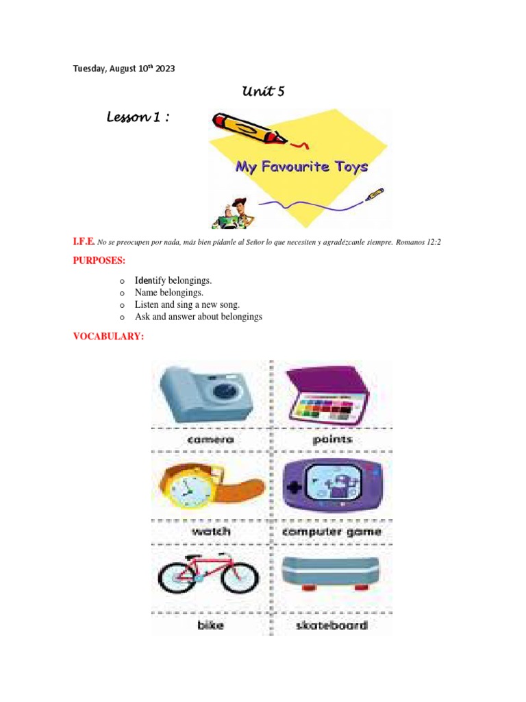 Class 1 Vocabulary | PDF