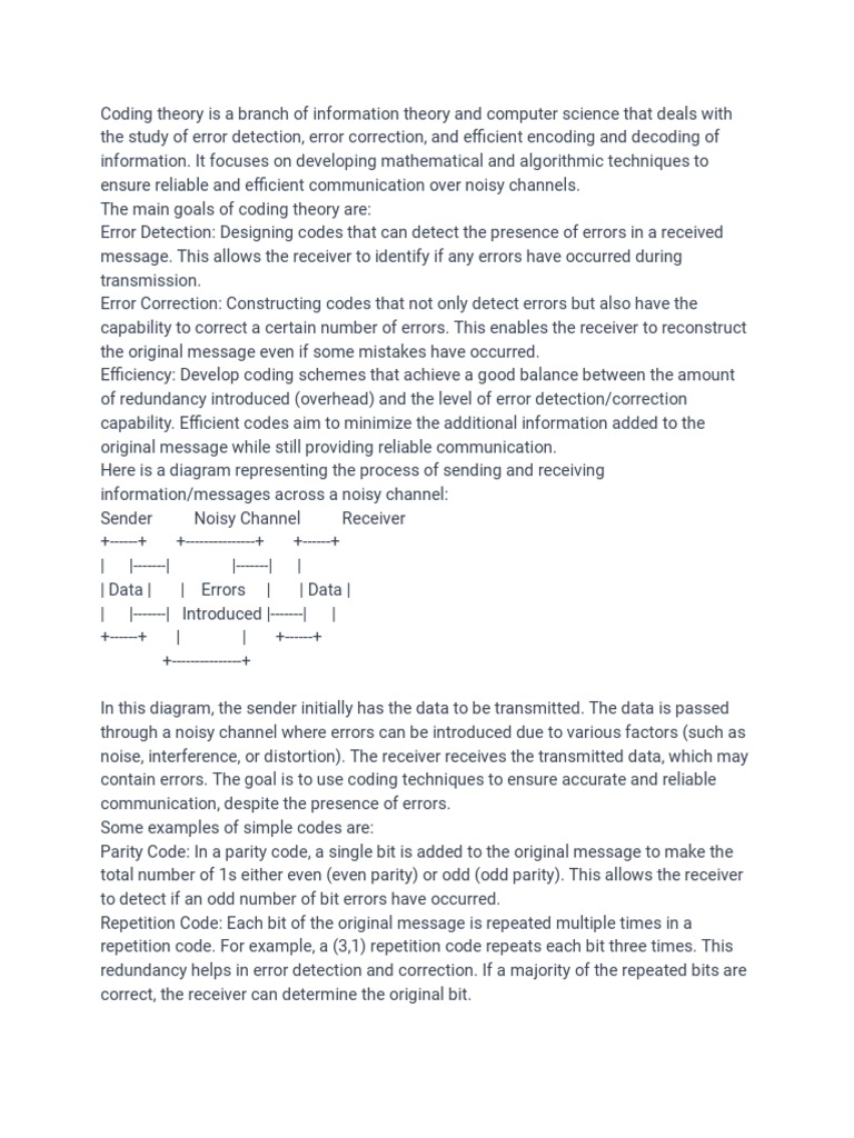 Notes On Coding Theory | PDF Notes On Coding Theory | PDF
