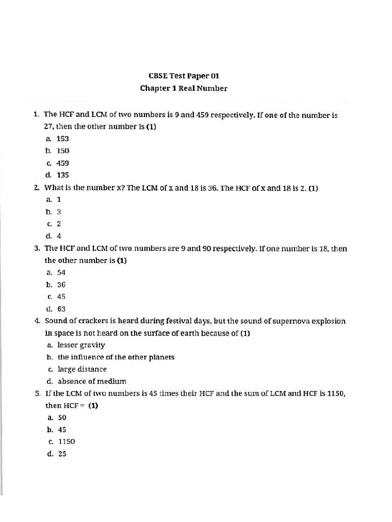 Maths Chapter 1 Assignment | PDF