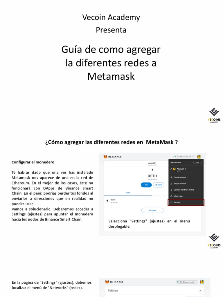 Guia Como Agregar Las Diferentes Redes A Metamask | PDF