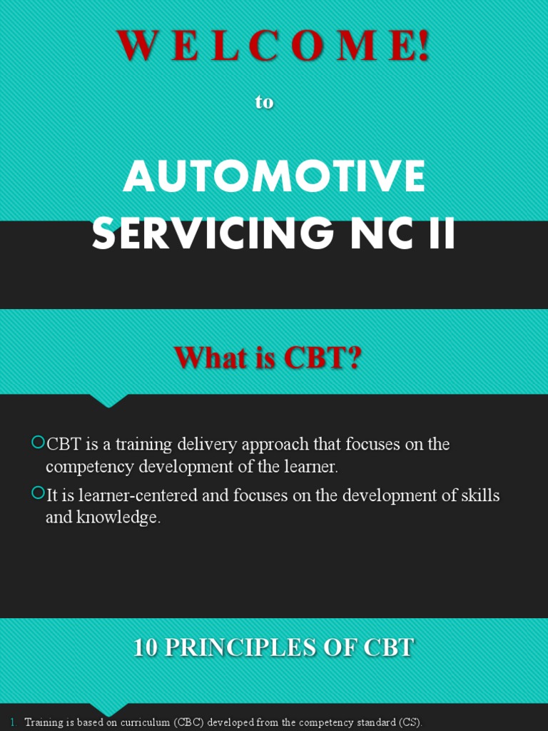 Welcome!: Automotive Servicing NC Ii | PDF | Laboratories | Learning