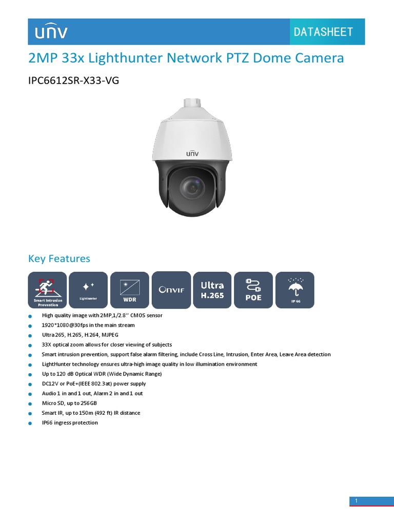 2MP 33x PTZ Dome Camera Specs | PDF | Transport Layer Security | Camera ...