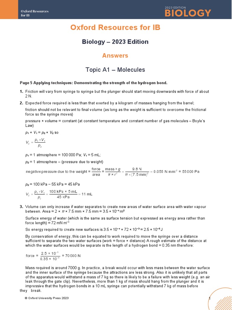 IB Biology Answers ThemeA | PDF