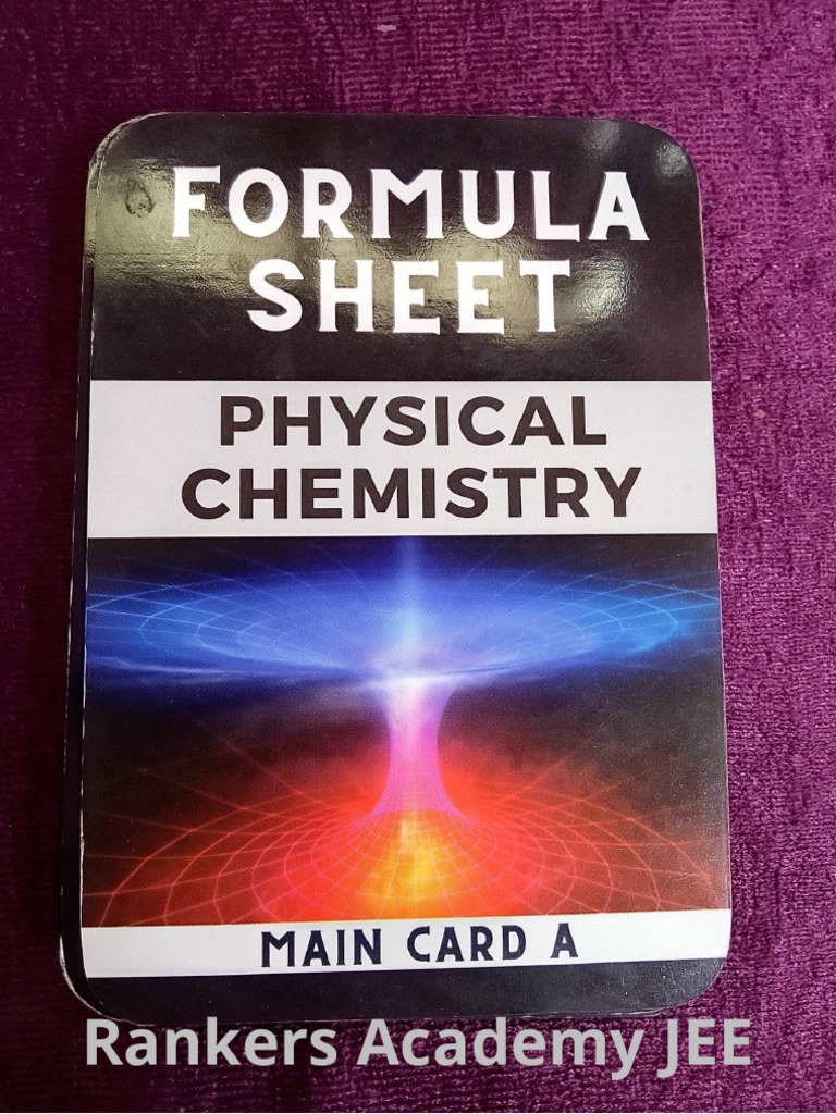 Formula Sheet Physical Chemistry Ransho FlashCards | PDF