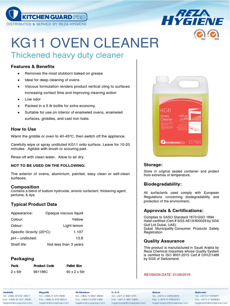 Heavy Duty Oven Cleaner 5L - KG11 | PDF | Physical Sciences | Secondary ...