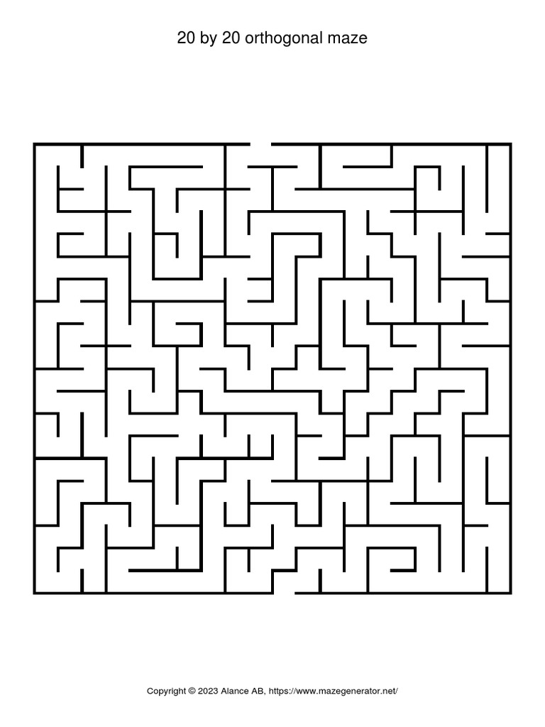 20 by 20 Orthogonal Maze | PDF