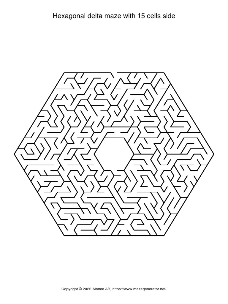 Hexagonal Delta Maze With 15 Cells Side | PDF