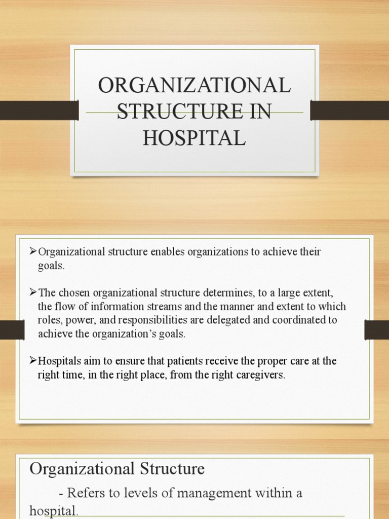 Organizational Structure in Hospital Ba | PDF