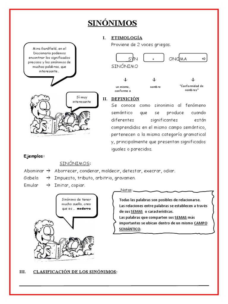 Sinónimos Ficha | PDF