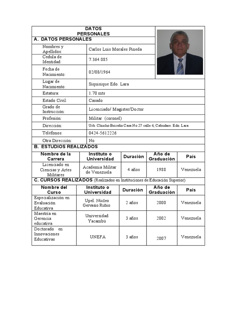Curriculum Vite Carlos Morales | PDF