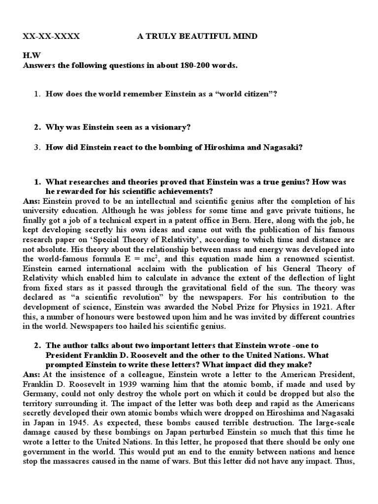 A TRULY BEAUTIFUL MIND - Notes | PDF