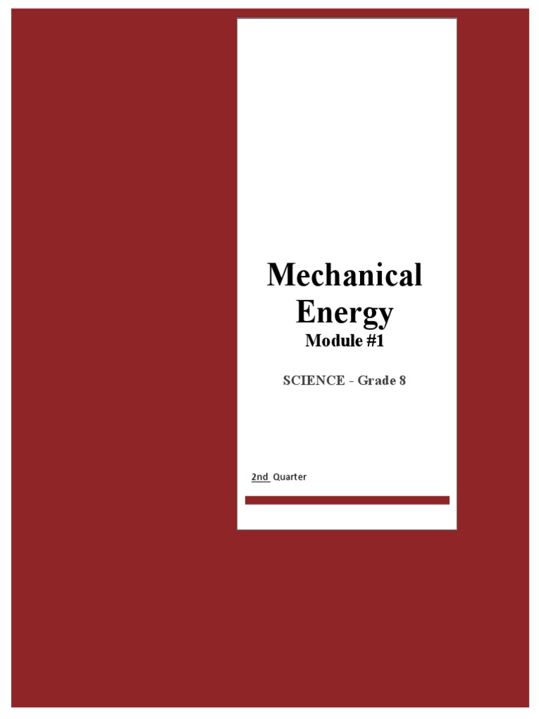 Grade 8 Module 5 Mechanical Energy | PDF
