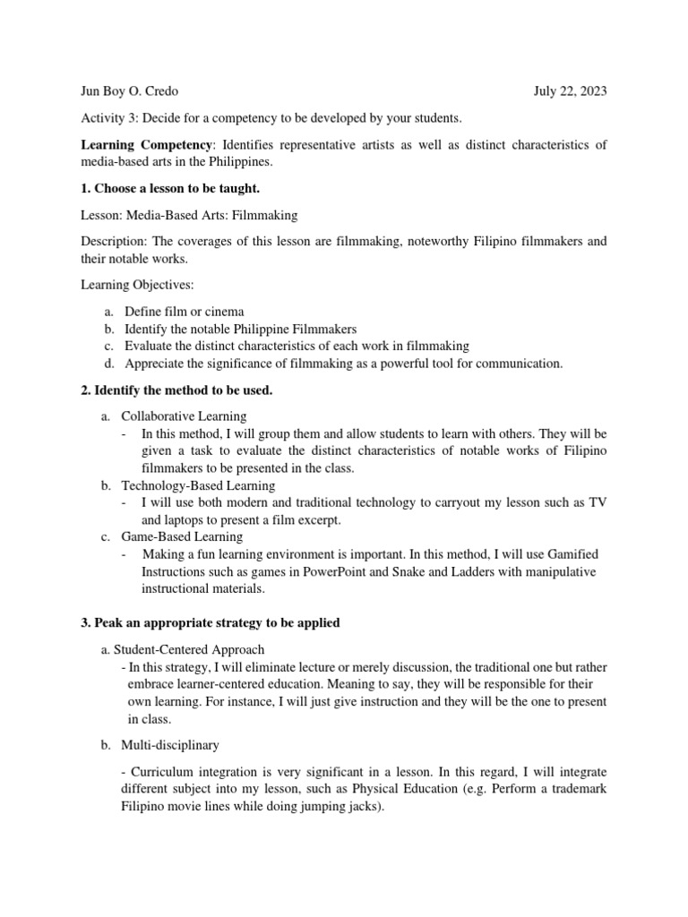 Jun Boy O. Credo Activity 3 | PDF