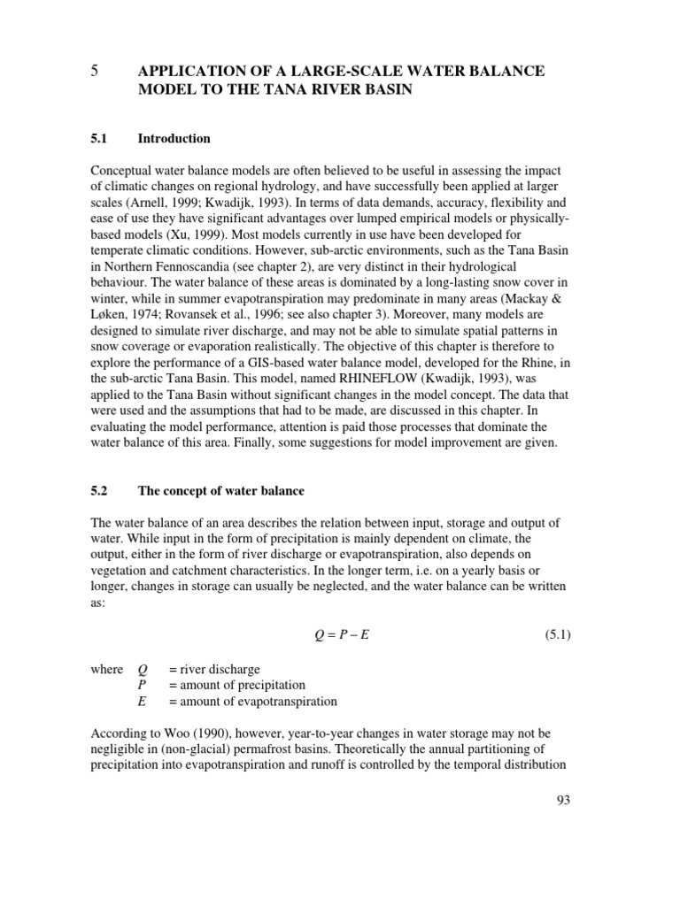 Tana River Basin Water Balance Model | PDF | Teaching Methods ...