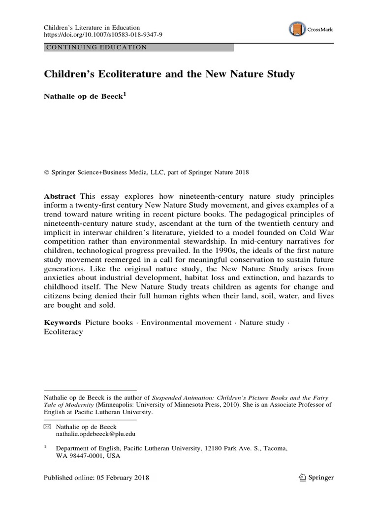 Children's Ecoliterature and The New Nature Study | PDF