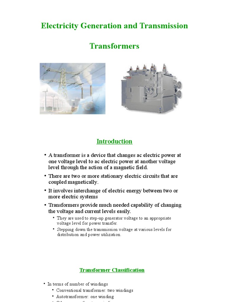 Lecture Transformers Part 1 | PDF | Transformer | Inductance