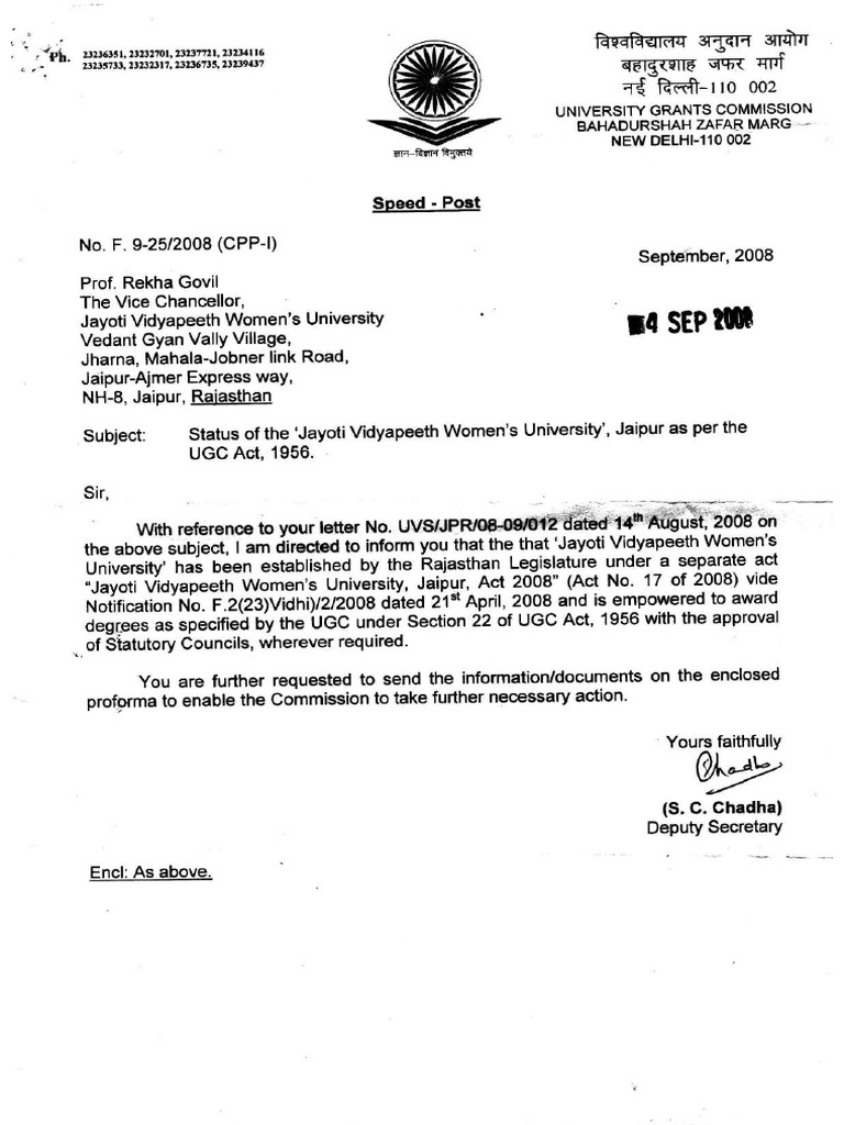 UGC Letter | PDF