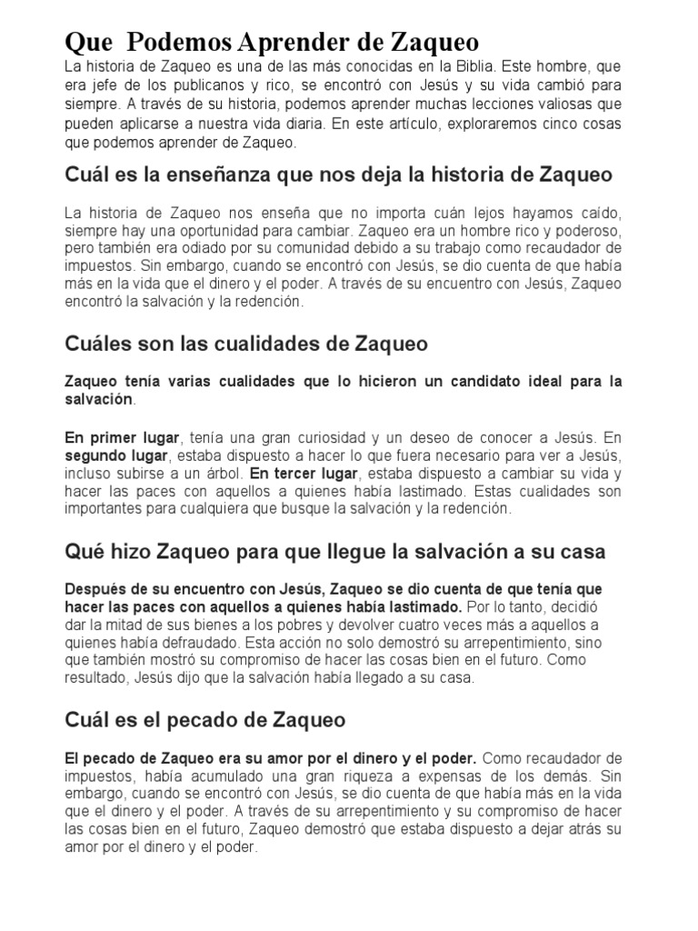 Jesus y Zaqueo | PDF | Ciencias sociales | Filosofía