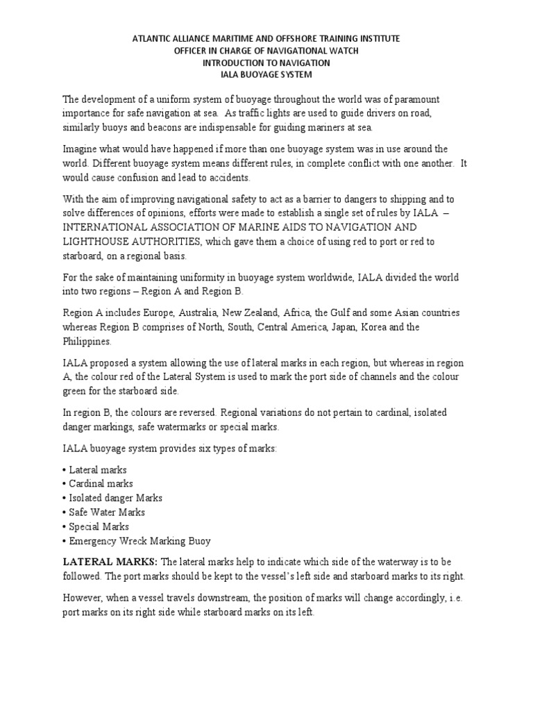 IALA Buoyage System 76 | PDF