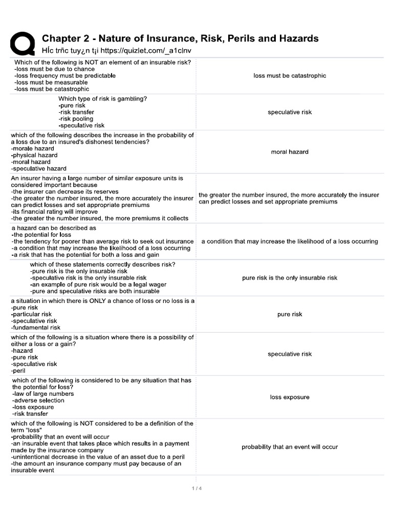 Daily Risk Management Quiz 2 | PDF