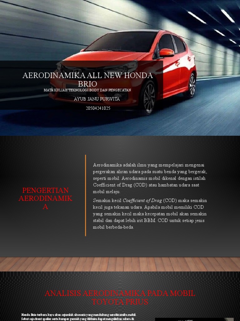 Ayub Janu Purwita - 20504241025 - Analisis Aerodinamika Honda Brio | PDF