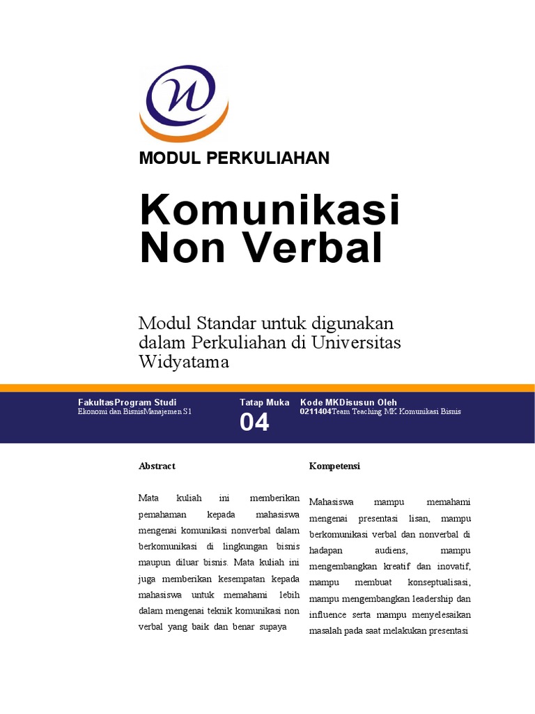 Modul Komunikasi Non Verbal | PDF
