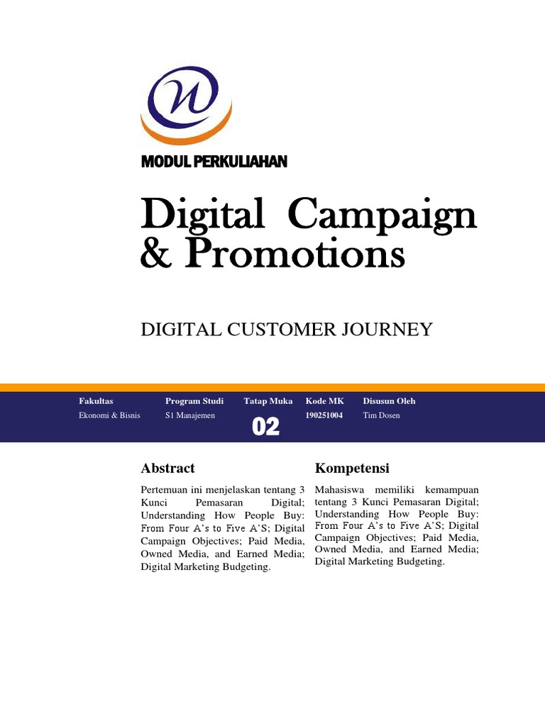 Pert 02 - Modul Digital Campaign - Digital Cutomer Journey | PDF | Karier & Perkembangan