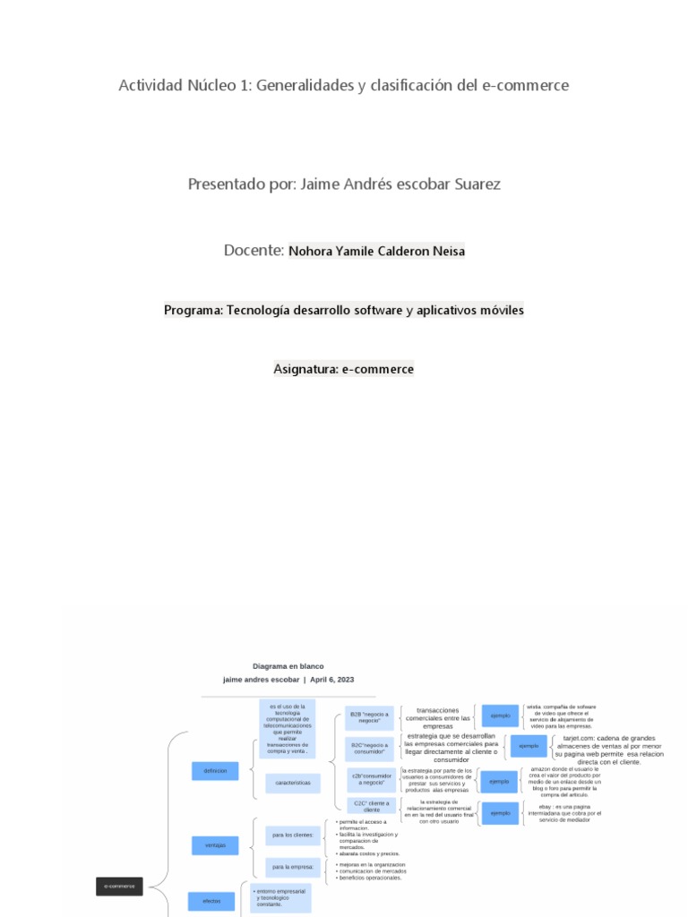 Actividad Núcleo 1 E-Commerce | PDF